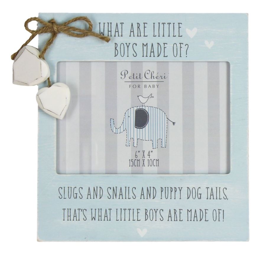 Baby Boy Photo Frame - What Are Little Boys Made Of? – Hopscotch Kids Store
